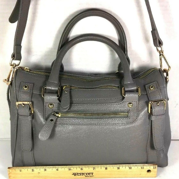 Erica Anenberg | Bags | Erica Anenberg Grey Leather Cross Body Satchel ...